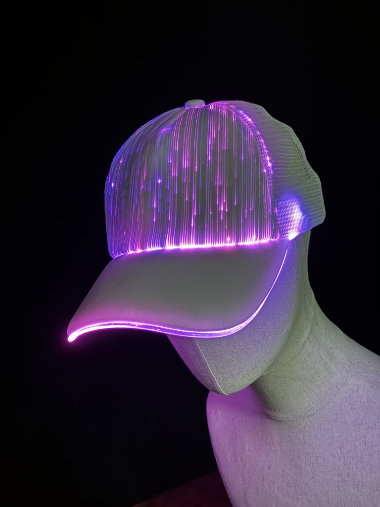 USB Charging Light up Fiber Optic Cap LED Hat with 7 Colors Luminous ...